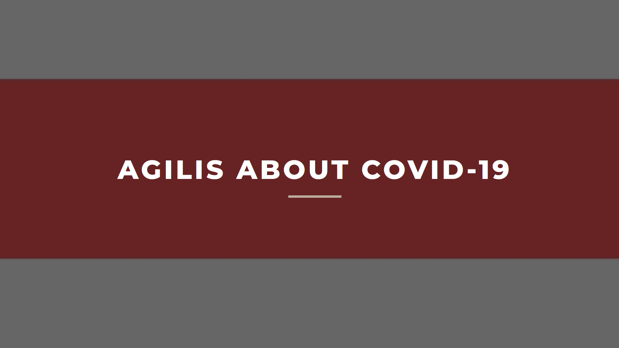 AGILIS about COVID-19 - Agilis Jet Tenders